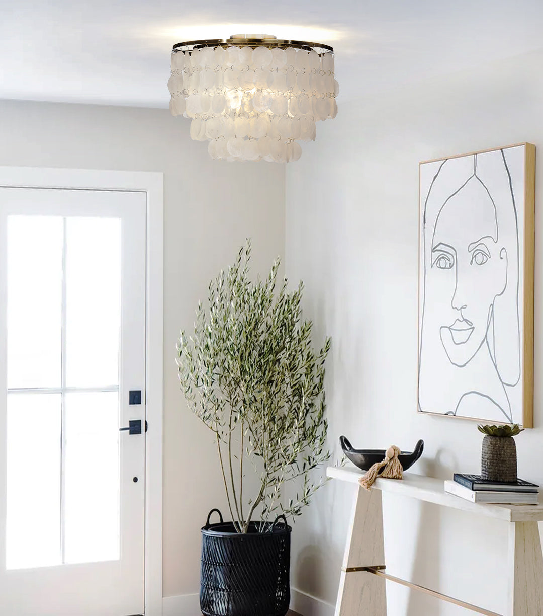 Coastal Capiz Shell Flush Mount Ceiling Light – ALOADECOR