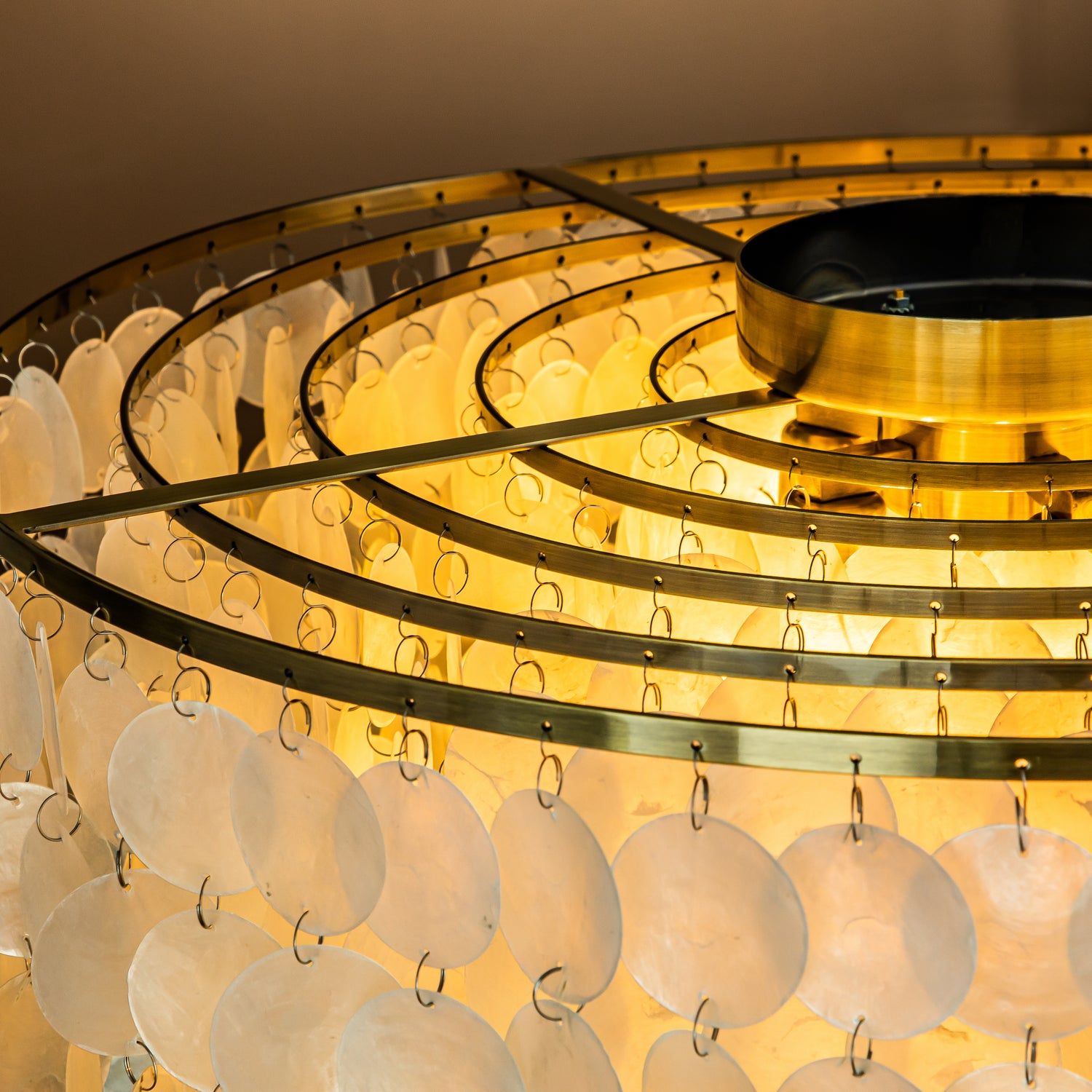 Coastal Capiz Shell Flush Mount Ceiling Light